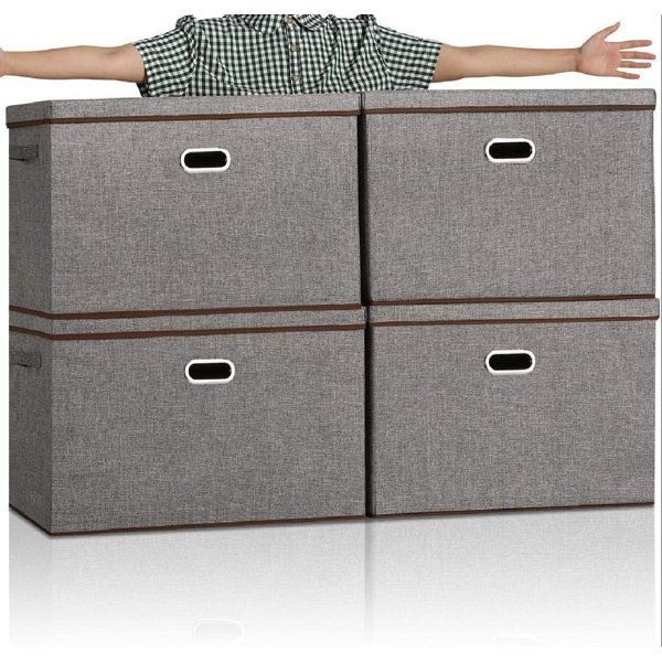 Zwissliv Extra Large Linen Storage Boxes With Lids [4 Pack]oversize